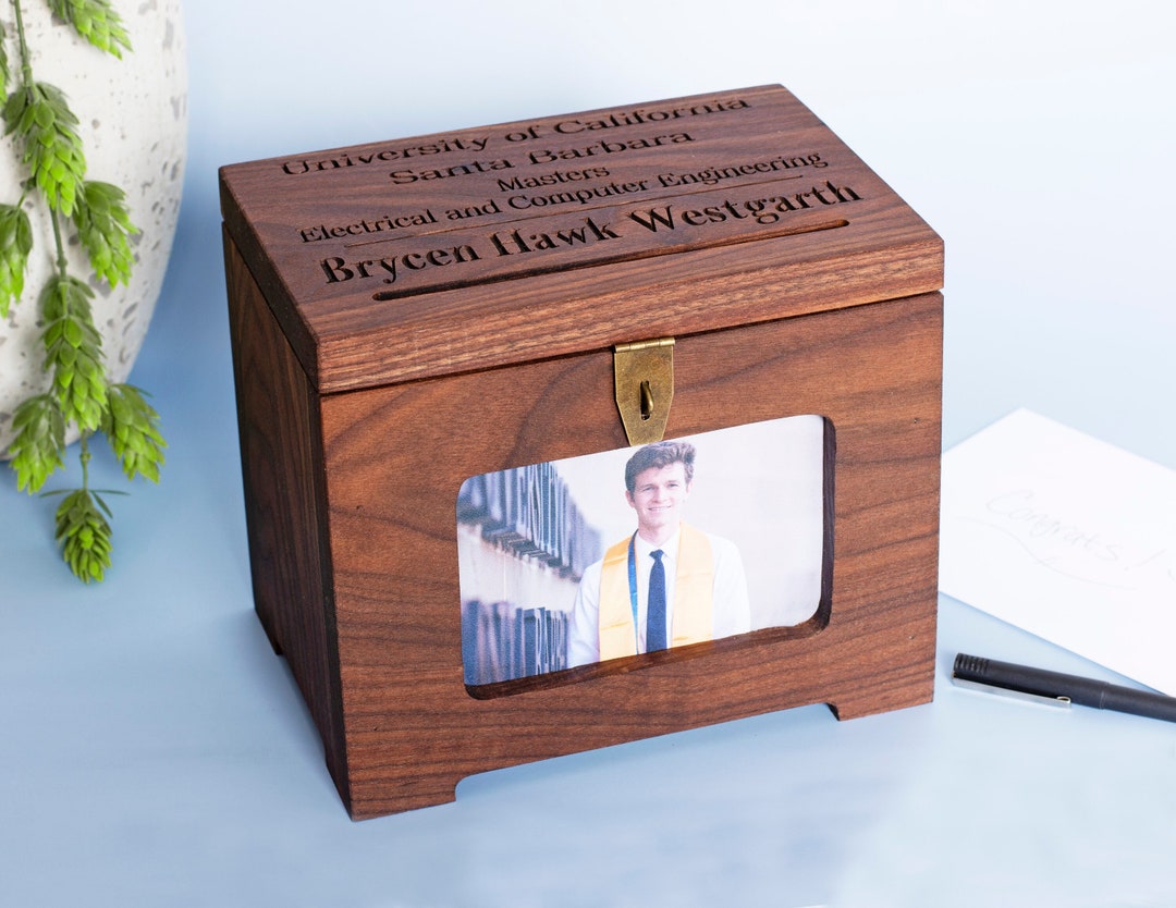 Graduation Card Box With Picture | Personalize Name, School, Degree ...