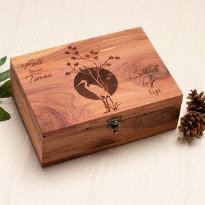Handmade Keepsake Wood Memory Box | Personalized Text or Name on Front ...