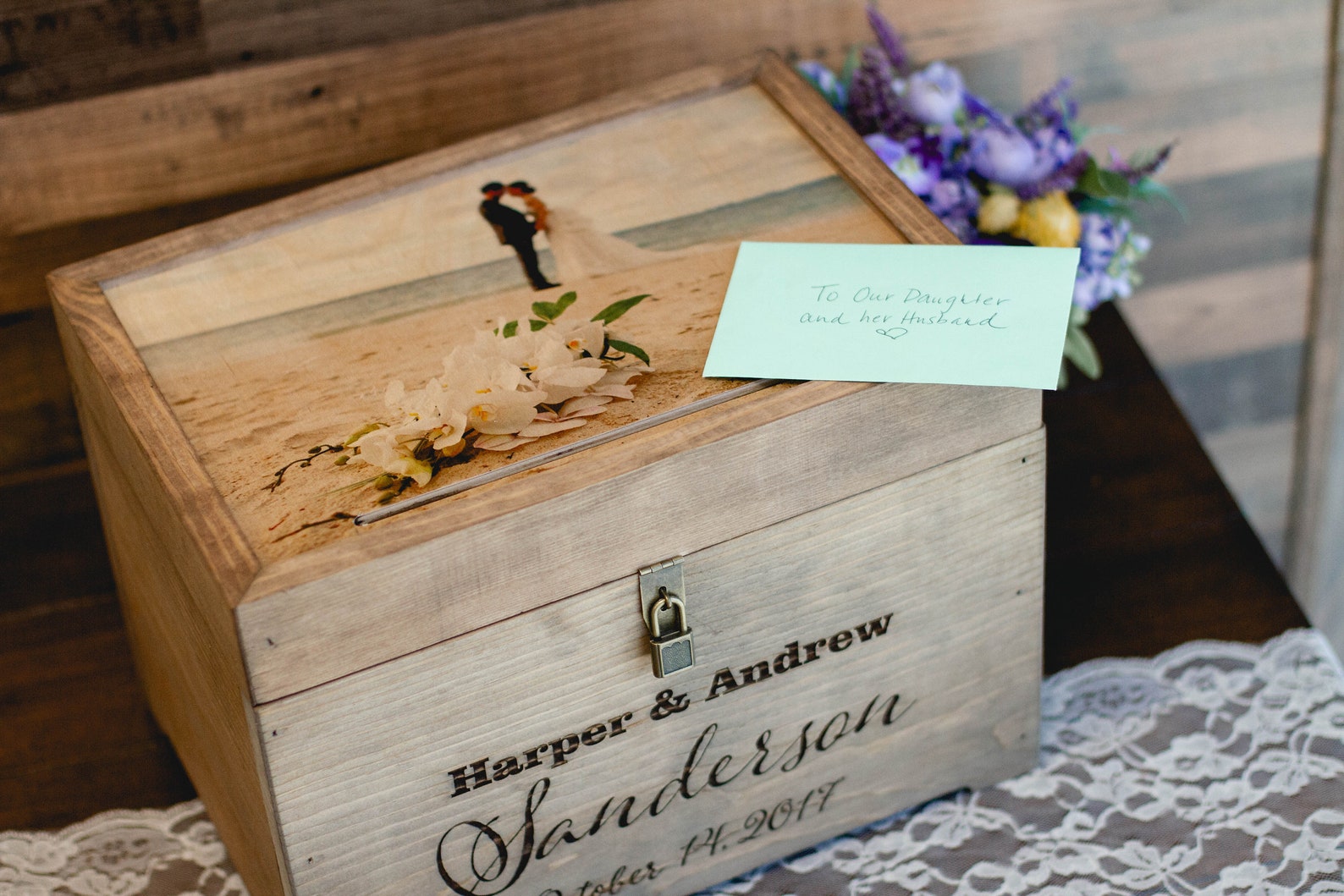 Wedding Cards Box With Your Photo Print Personalized With - Etsy