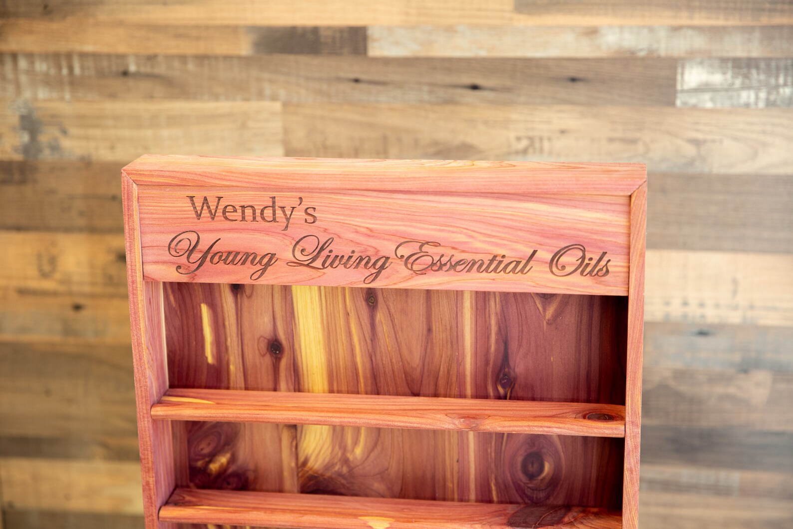Essential Oil Storage Engraved Wood Shelf Wall Rack | Etsy