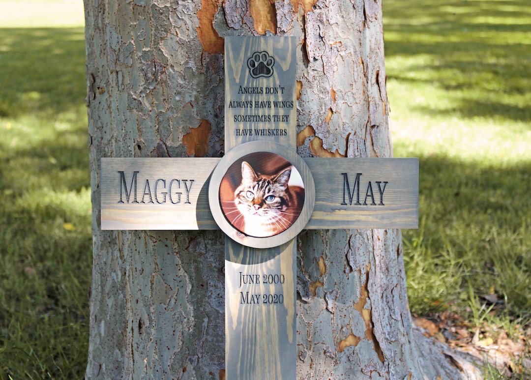 Pet Memorial Cross Personalized for Your Pet With Photo and Engraving ...