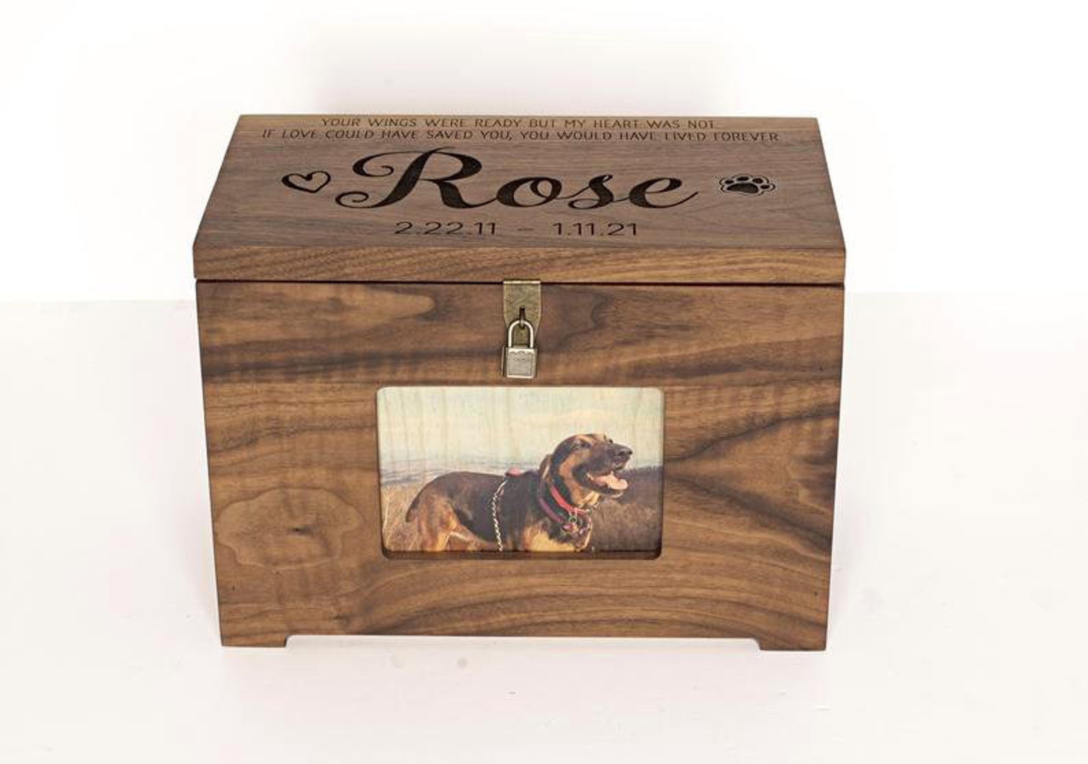 Large Personalized Pet Memory Box / Urn With Name and Quote or - Etsy