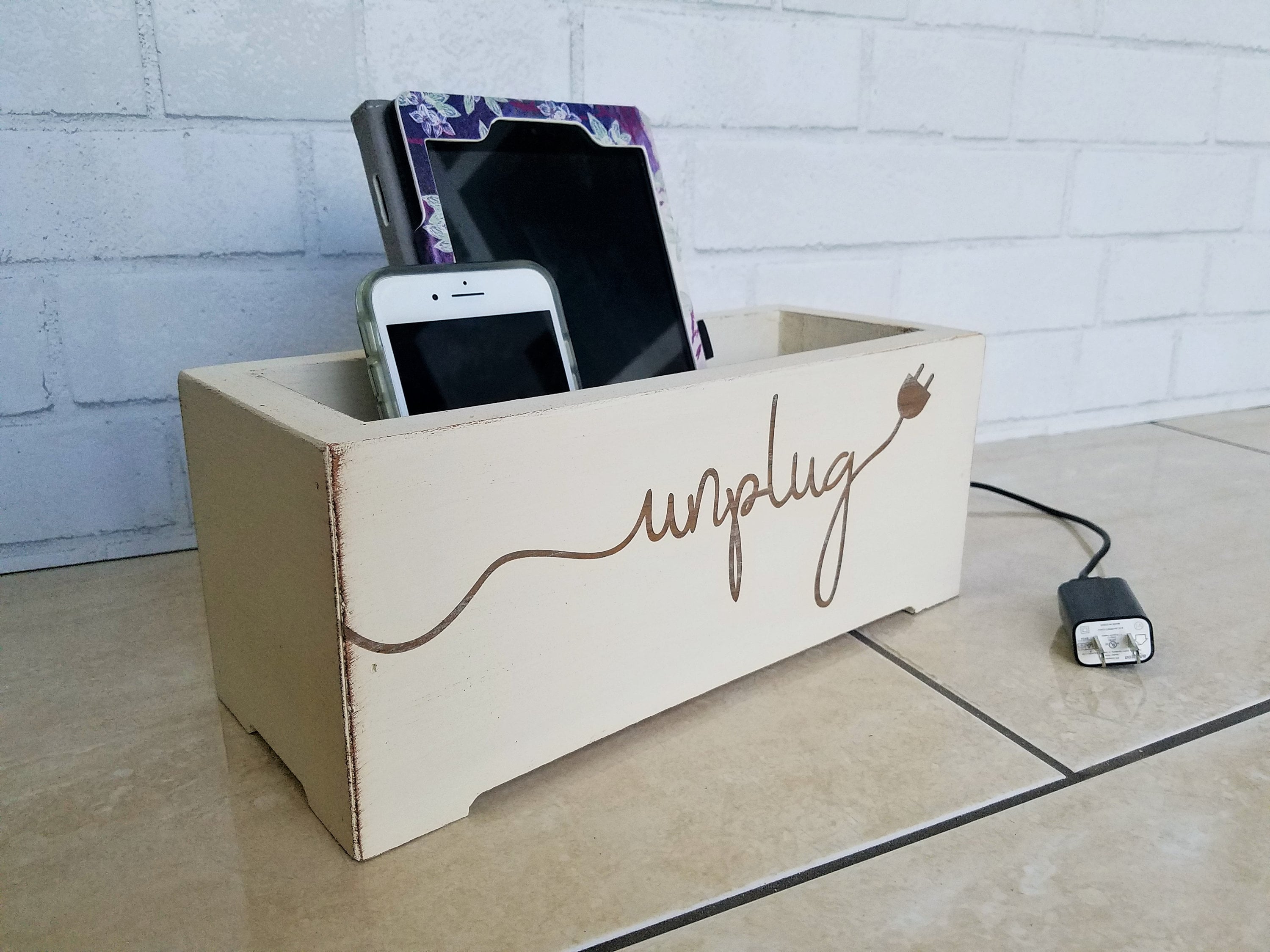 Unplug Box Electronics Holder Personalized Family Cell Phone | Etsy