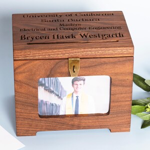 Graduation Card Box With Picture | Personalize Name, School, Degree ...