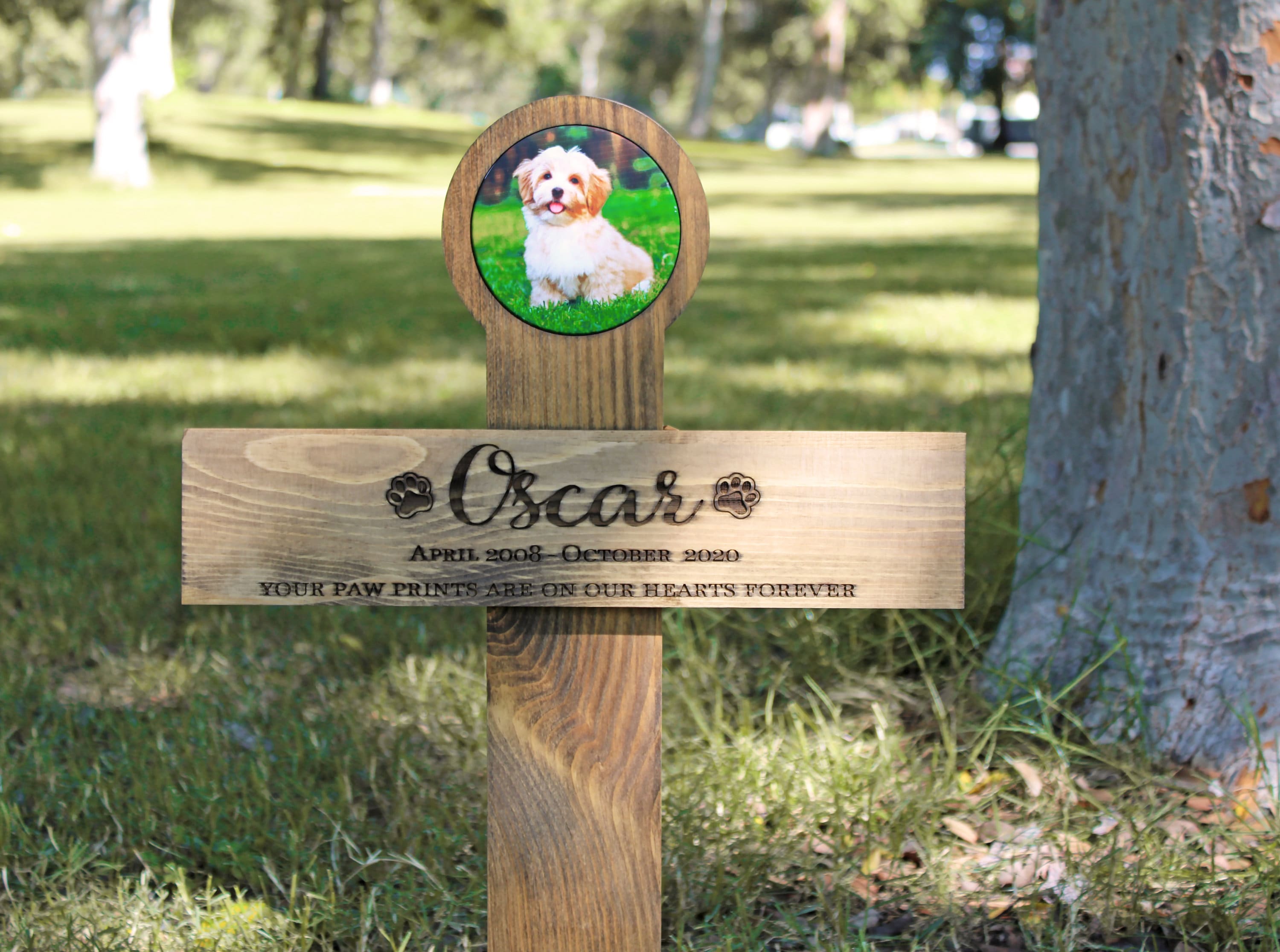 Pet Memorial Cross With Photo Option Personalized Grave | Etsy