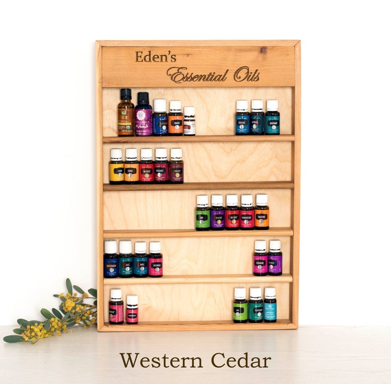 Essential Oil Storage Engraved Wood Shelf Wall Rack | Etsy