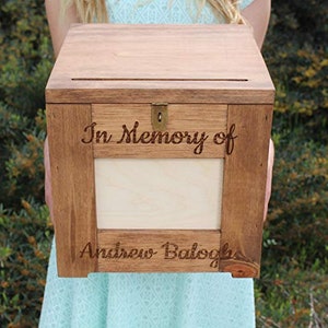 Memorial Card Box With Personalized Name, Photo Frame Chest Picture ...