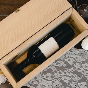 Wine Box With Lock - Custom Engraved With Name and Date - Champagne Box ...