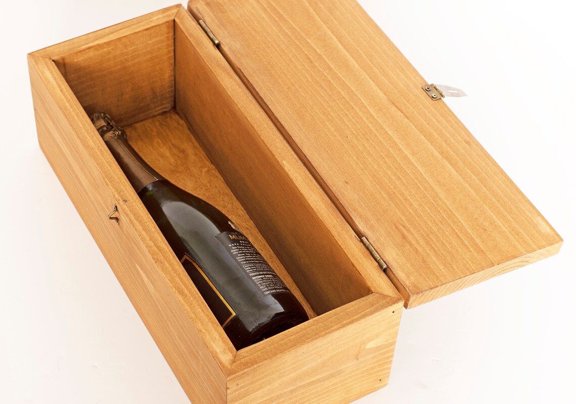 Champagne Box With Lock Extra Large Wine Box Anniversary - Etsy