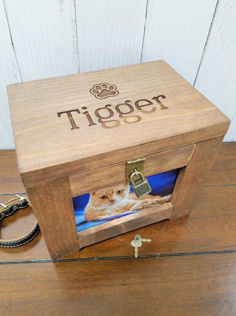 Personalized Pet Memory Photo Box/urn Name and Paw Print Cat - Etsy