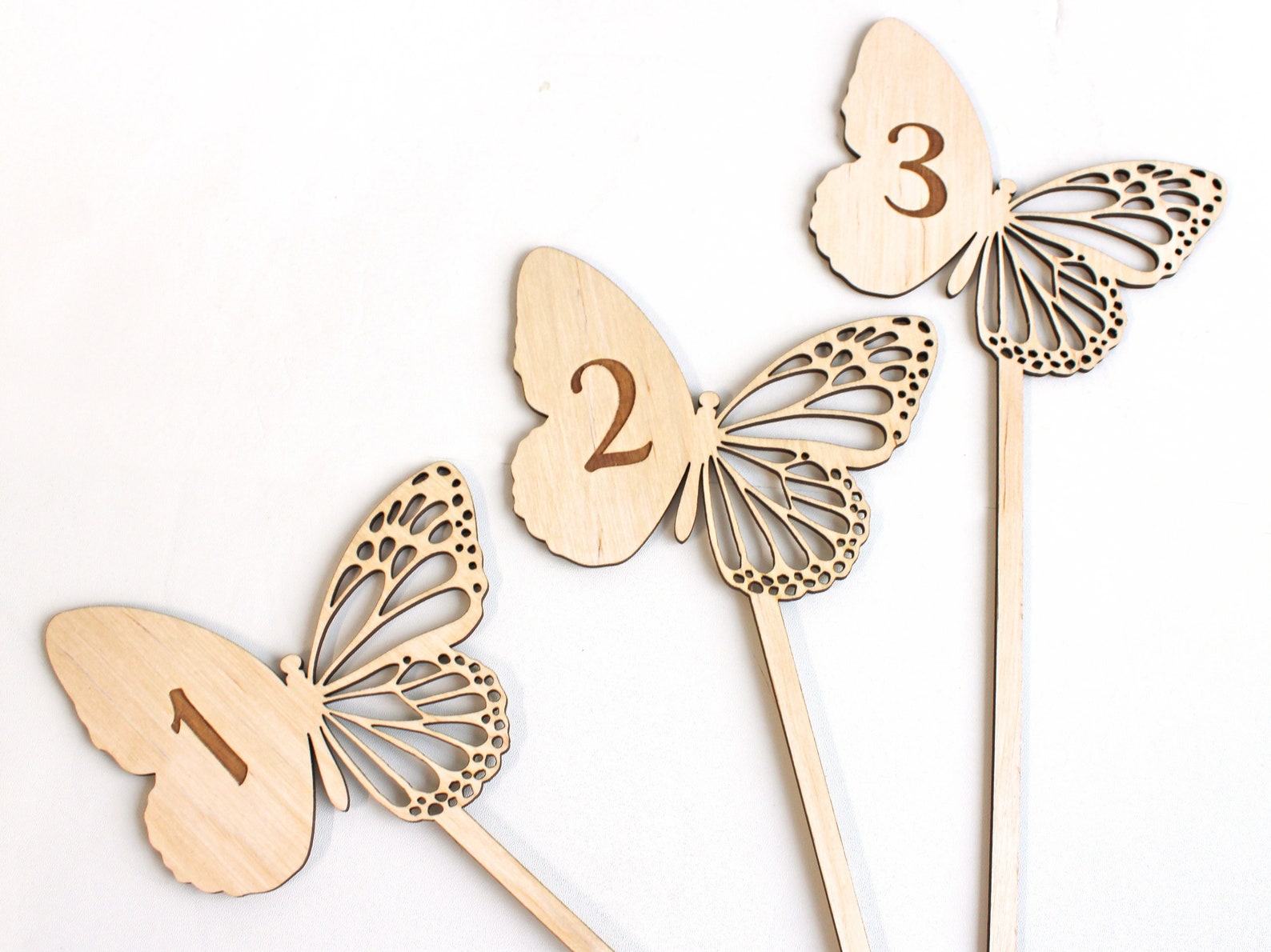 Butterfly Table Numbers Set of 10 Engraved Wood Laser Cut Out - Etsy
