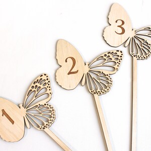 Butterfly Table Numbers Set of 10 Engraved Wood Laser Cut Out Cake ...