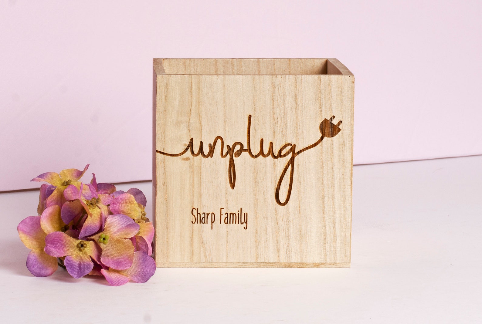 Unplug Phone Box Crate Wood Cell Phone Holder - Etsy