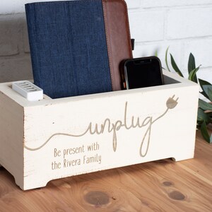 Unplug Box Electronics Holder - Personalized Family Cell Phone Box ...