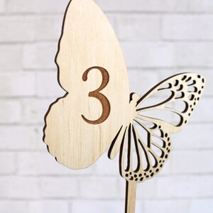 Butterfly Table Numbers Set of 10 Engraved Wood Laser Cut Out Cake ...