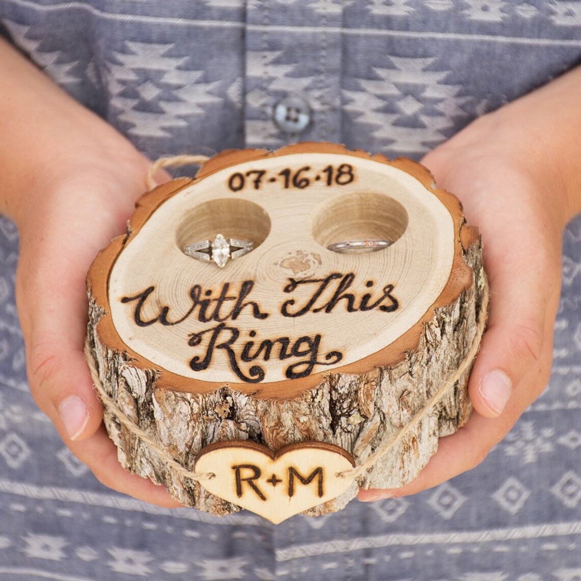 Rustic Ring Box Tree Stump Ring Bearer Pillow Alternative - Etsy
