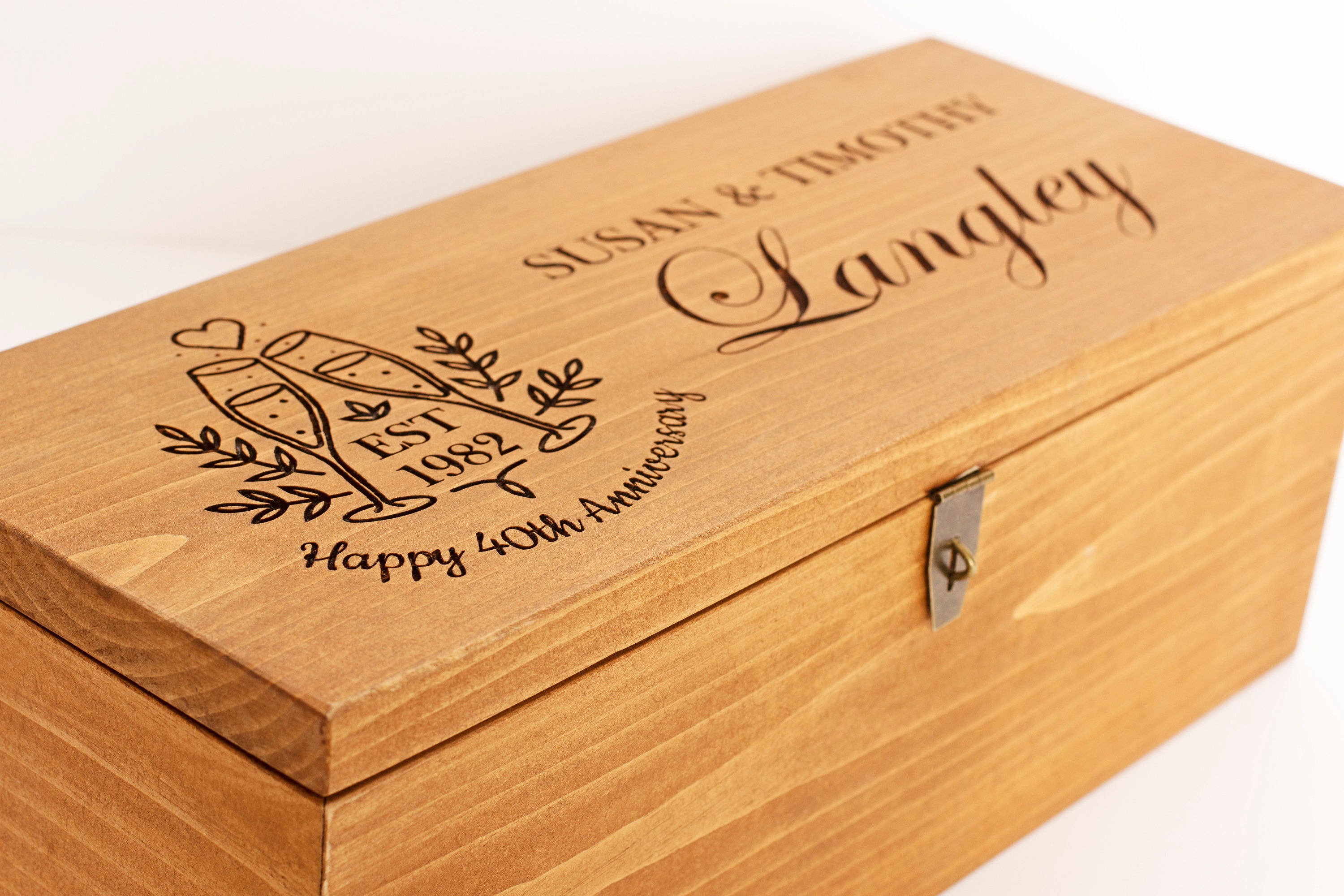 Champagne Box With Lock | Extra Large Wine Box | Anniversary Time ...