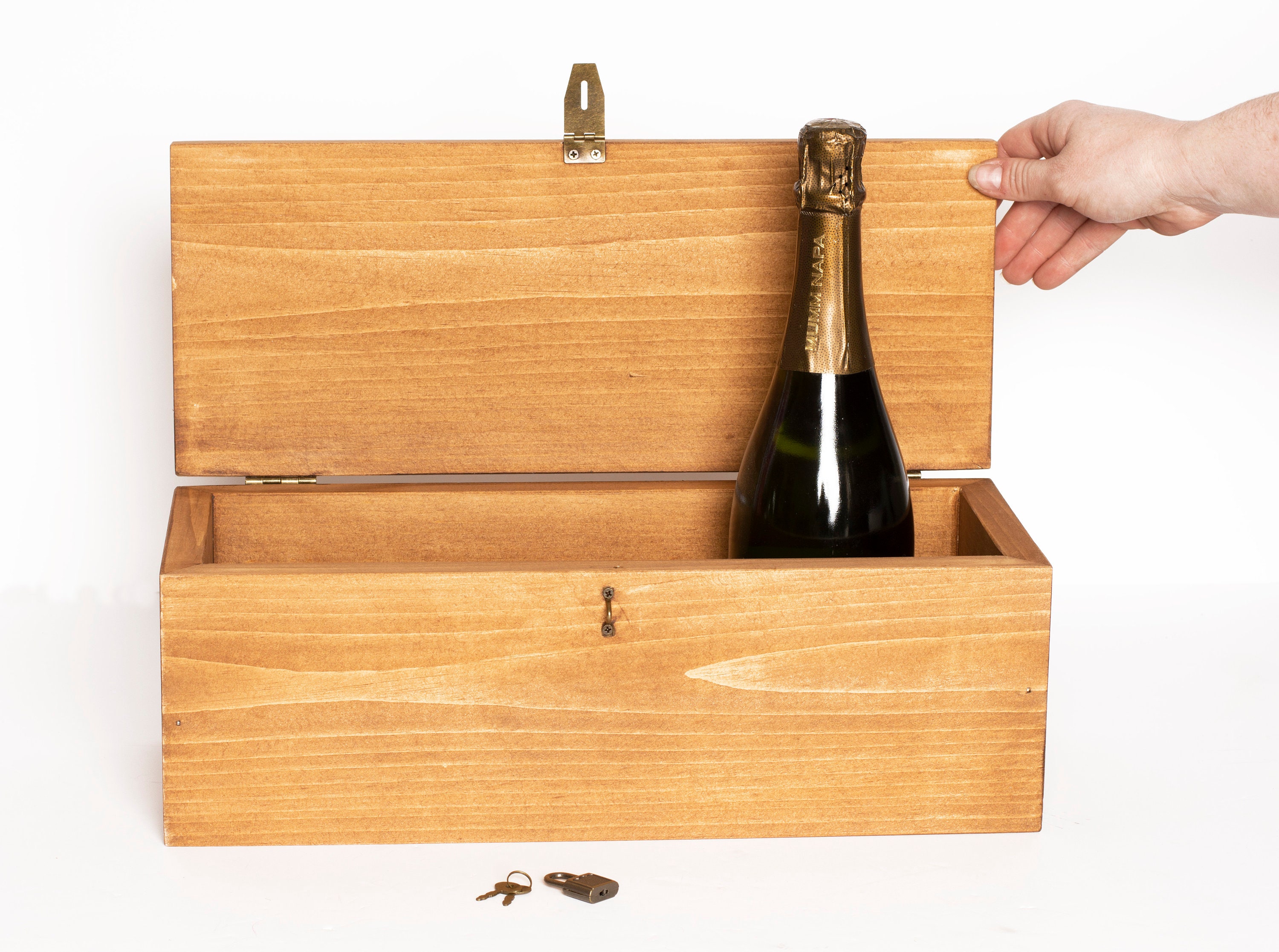Champagne Box With Lock | Extra Large Wine Box | Anniversary Time ...