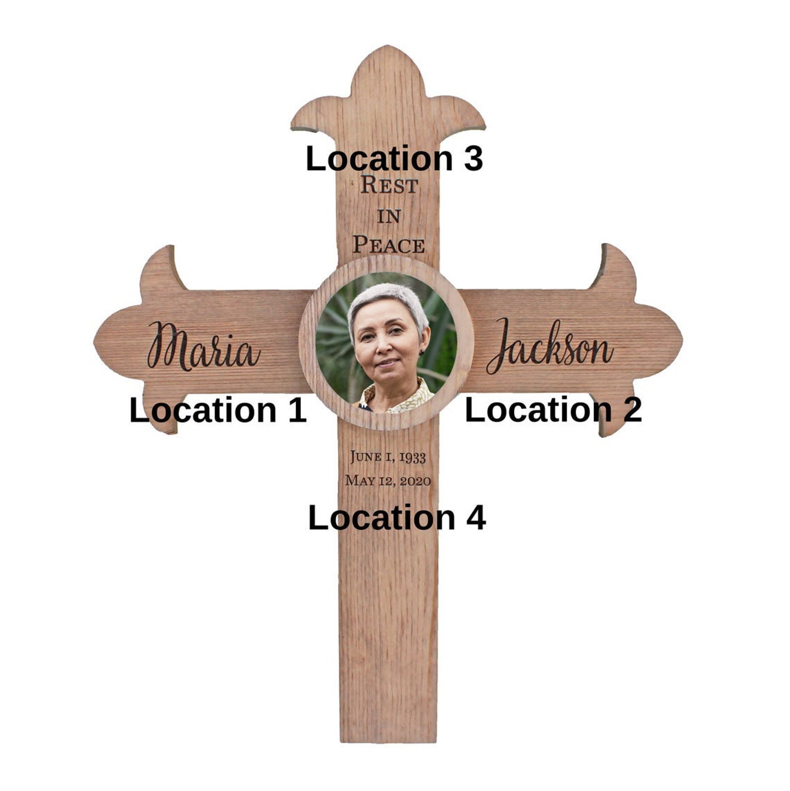 Memorial Cross Personalized for Your Loved One Ornate Style - Etsy