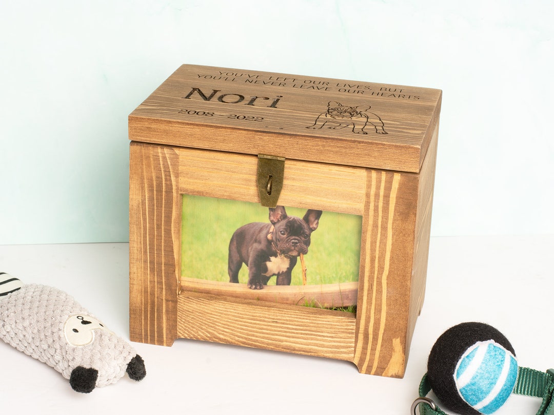 Personalized Pet Memory Box / Urn With Name and Text With Dog Breed ...