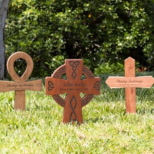 Memorial Cross for Your Loved One | Small Wood Burial Grave Marker ...