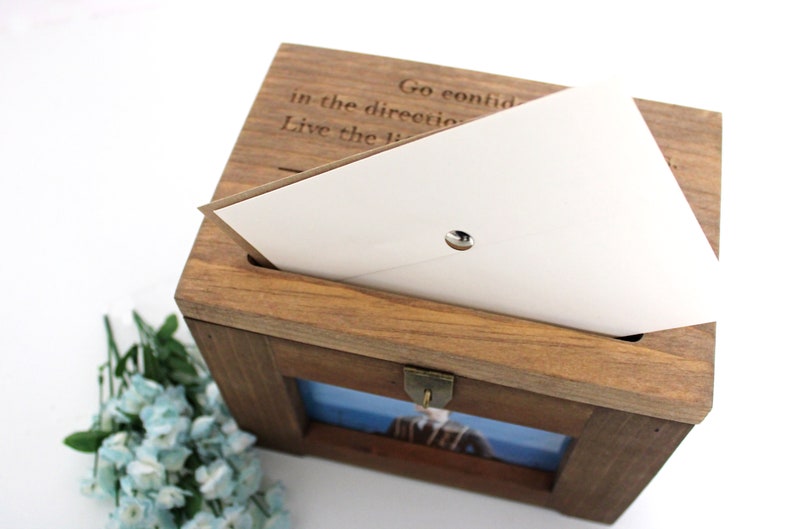 Graduation Card Box With Picture Personalize Name Text - Etsy