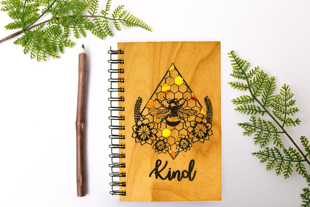 Bee Kind Personalized Wood Journal - Bamboo, Birch Options - Etsy