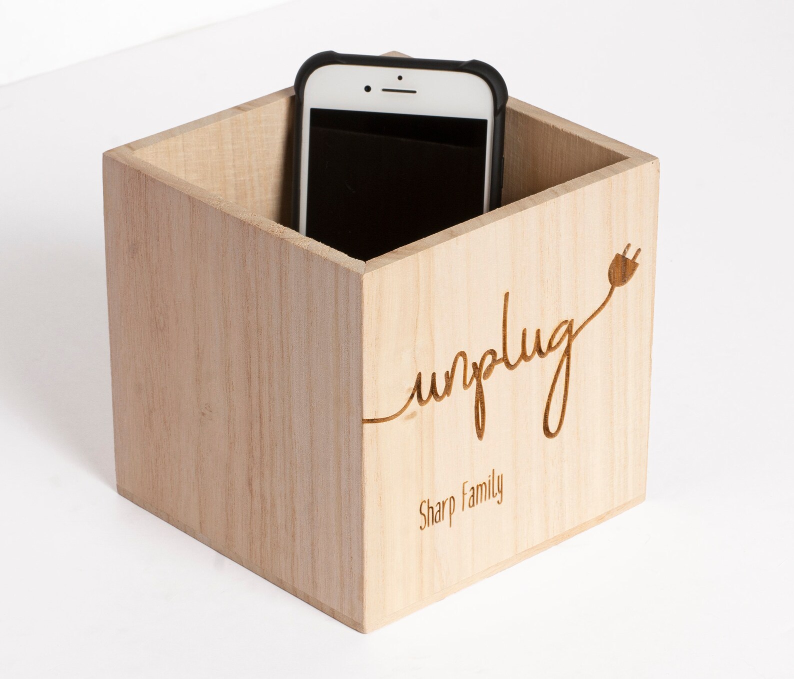 Unplug Phone Box Crate Wood Cell Phone Holder - Etsy