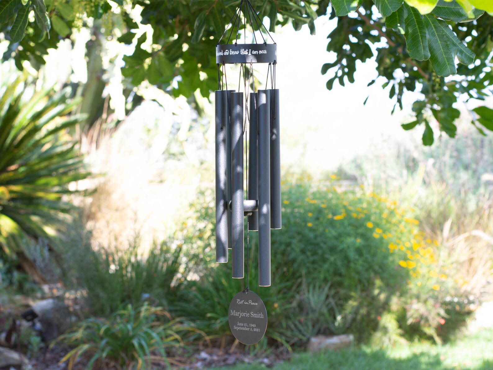 Memorial Wind Chimes Personalized Name and Photo Black - Etsy