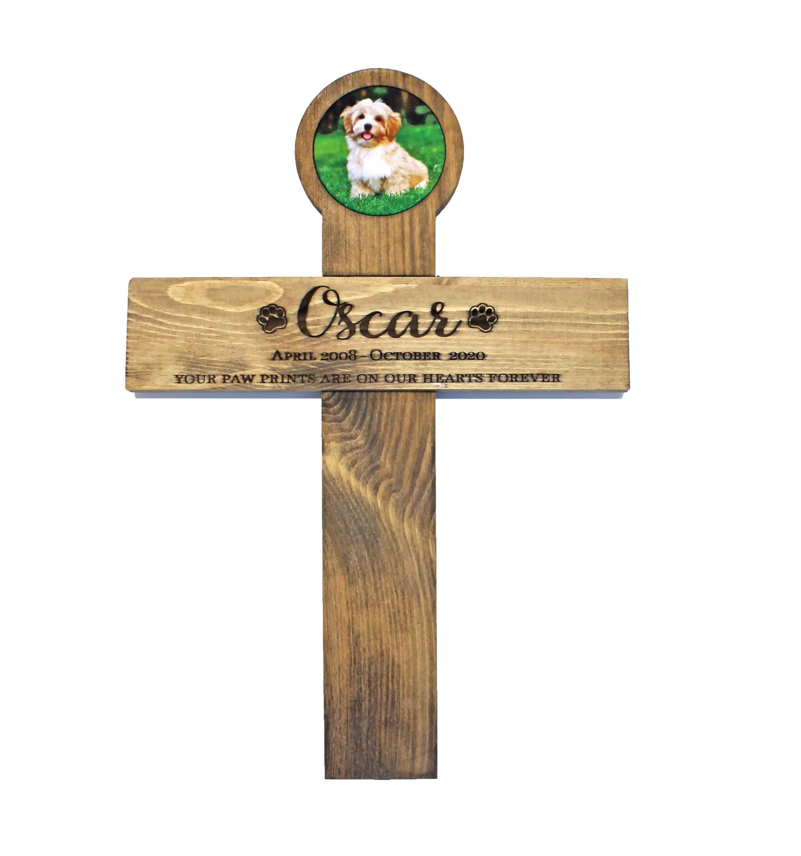 Pet Memorial Cross With Photo Option Personalized Wood Cross - Etsy UK