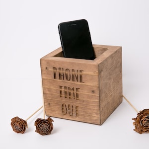 Rustic Unplug Box - Family Phone Time Out - Wood Cell Phone Holder - Etsy