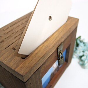 Graduation Card Box With Picture | Personalize Name, Text | Wood Lock ...