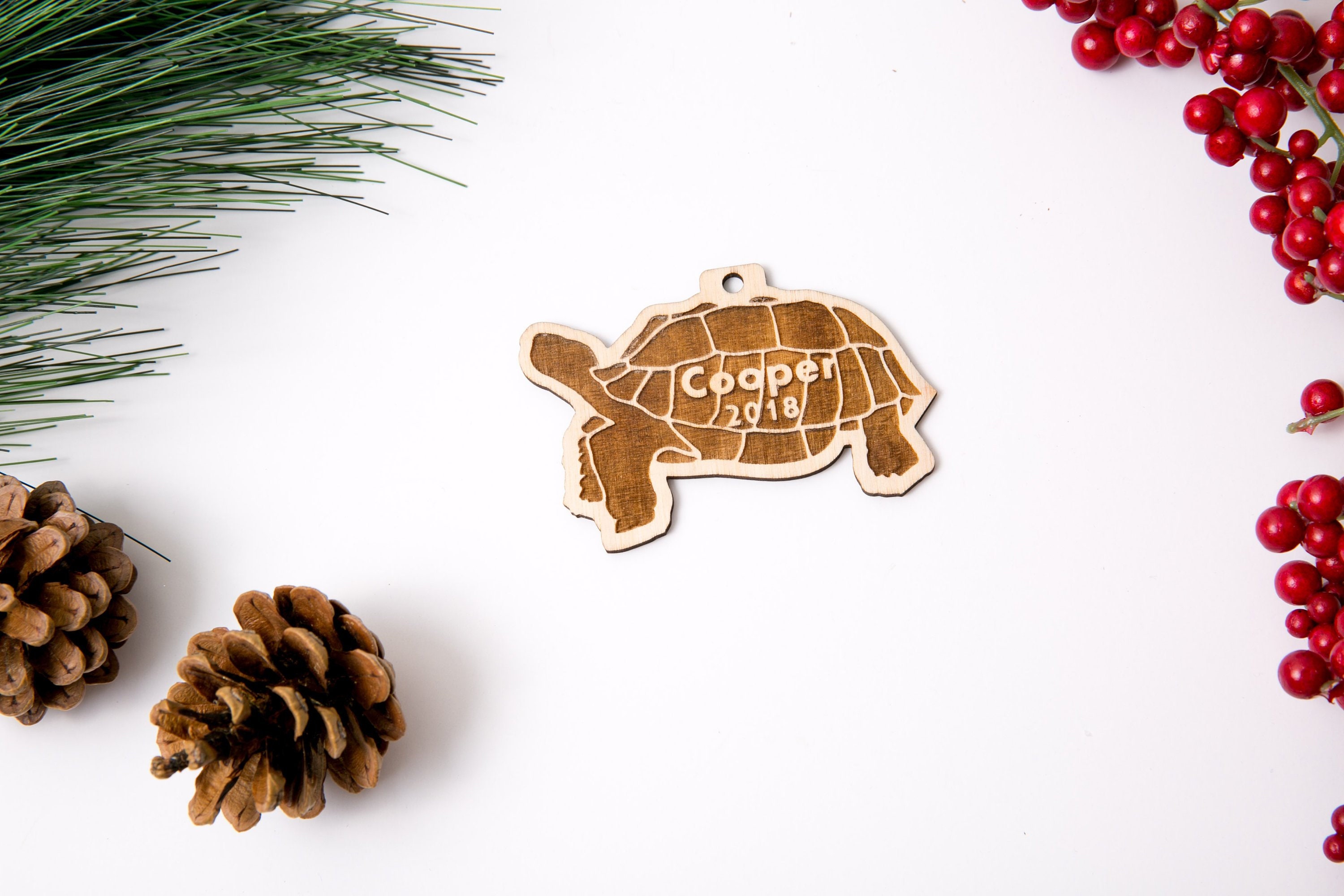 Personalized Turtle Christmas Ornament Carved Name Date Turtle - Etsy