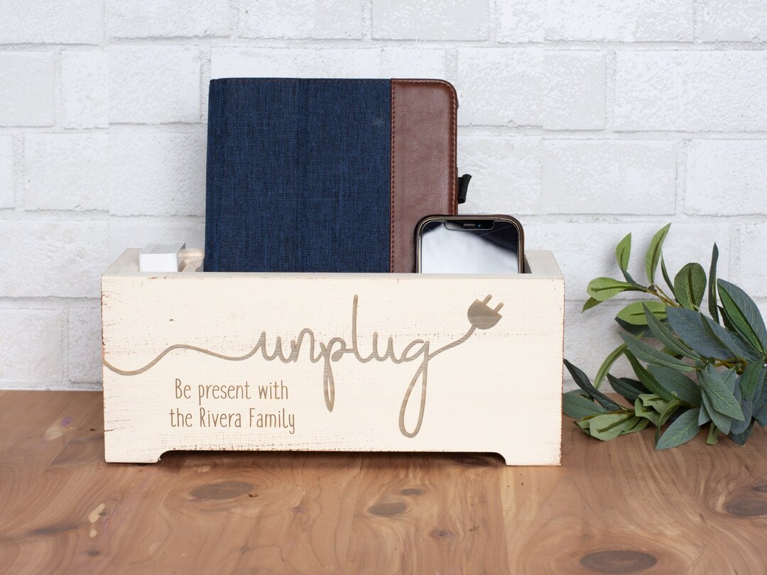 Unplug Box Electronics Holder - Personalized Family Cell Phone Box ...