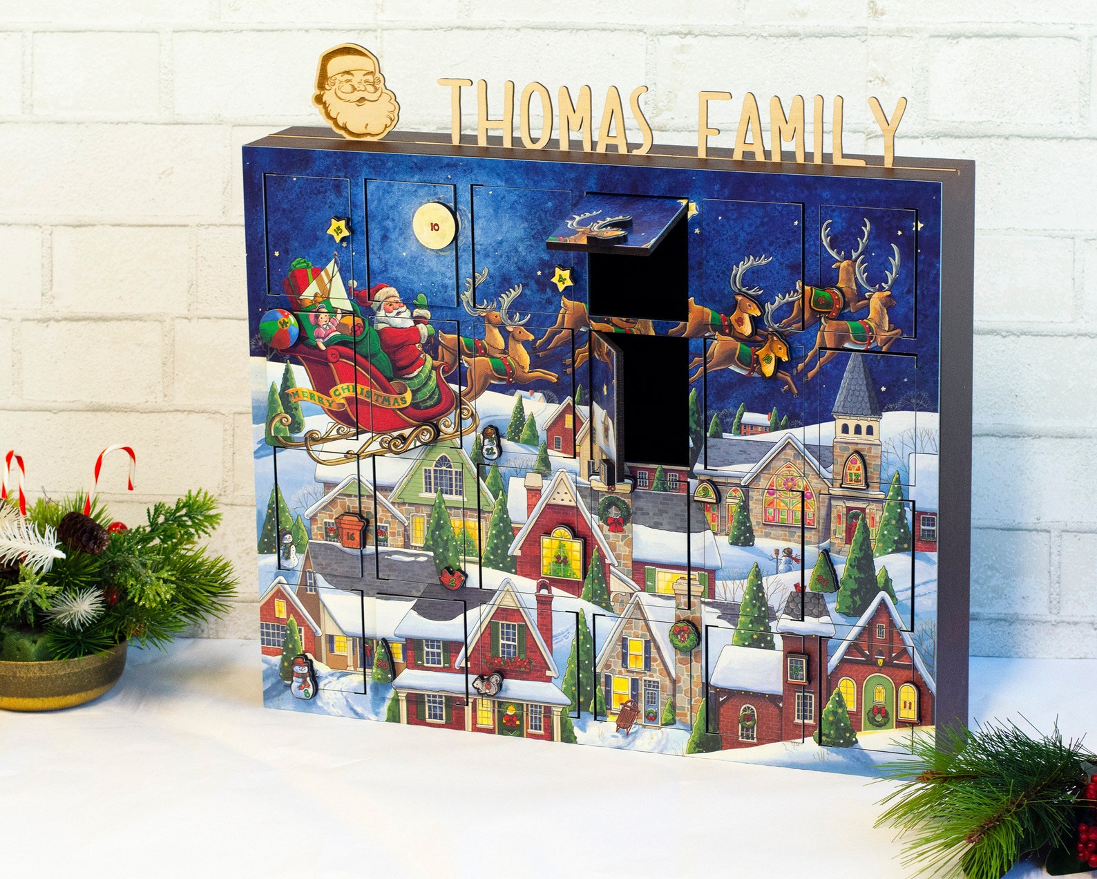 Christmas Countdown Advent Calendar Santa Claus Theme - Etsy