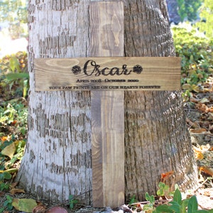 Pet Memorial Cross With Photo Option | Personalized Wood Cross for Dogs ...