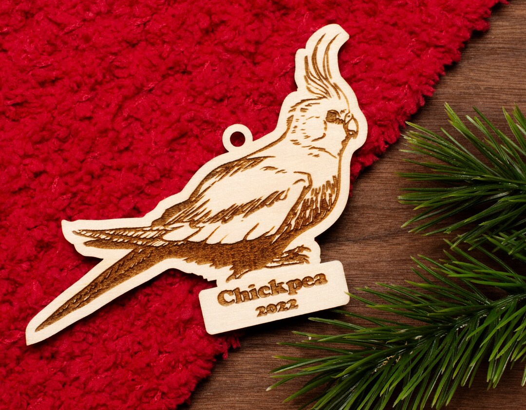 Cockatiel Pet Christmas Ornament Personalized Name Year Wood Engraved ...