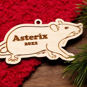 Rat Pet Christmas Ornament Personalized Name Year Wood Engraved - Etsy
