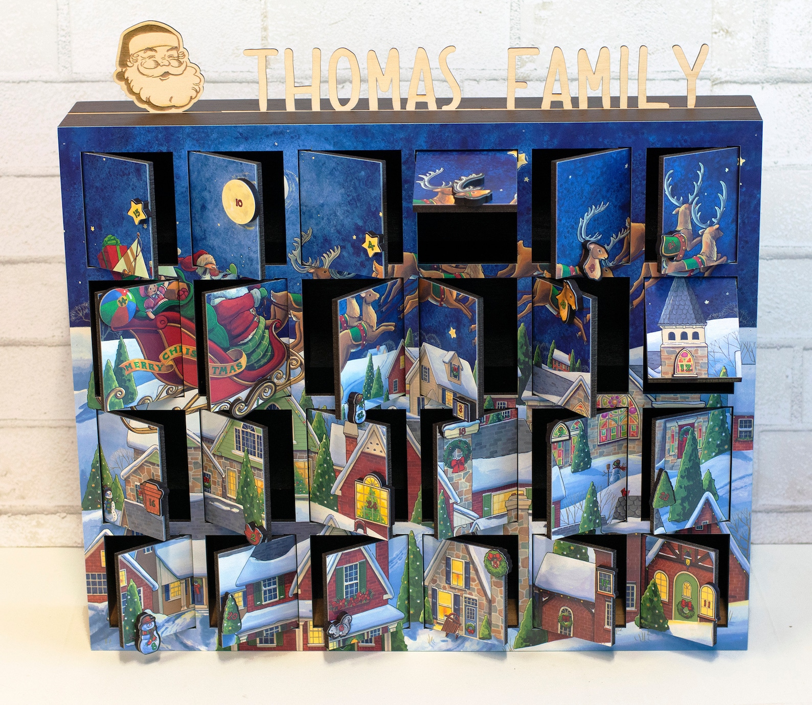 Christmas Countdown Advent Calendar Santa Claus Theme - Etsy