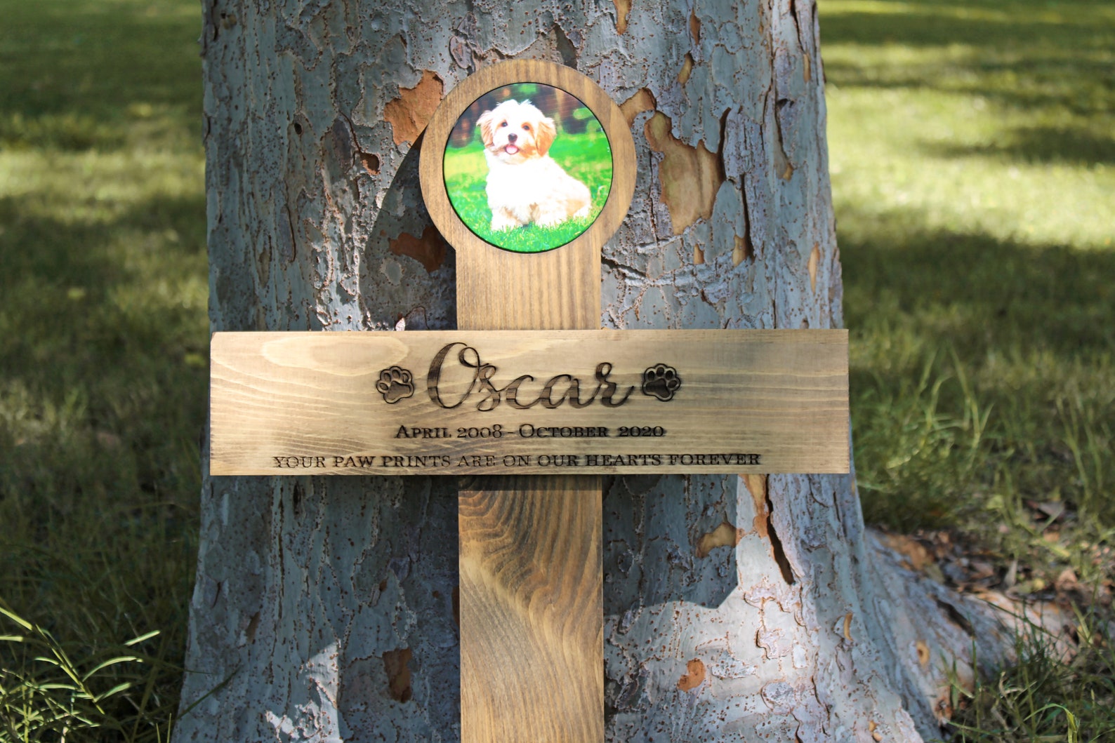 Pet Memorial Cross With Photo Option Personalized Grave | Etsy