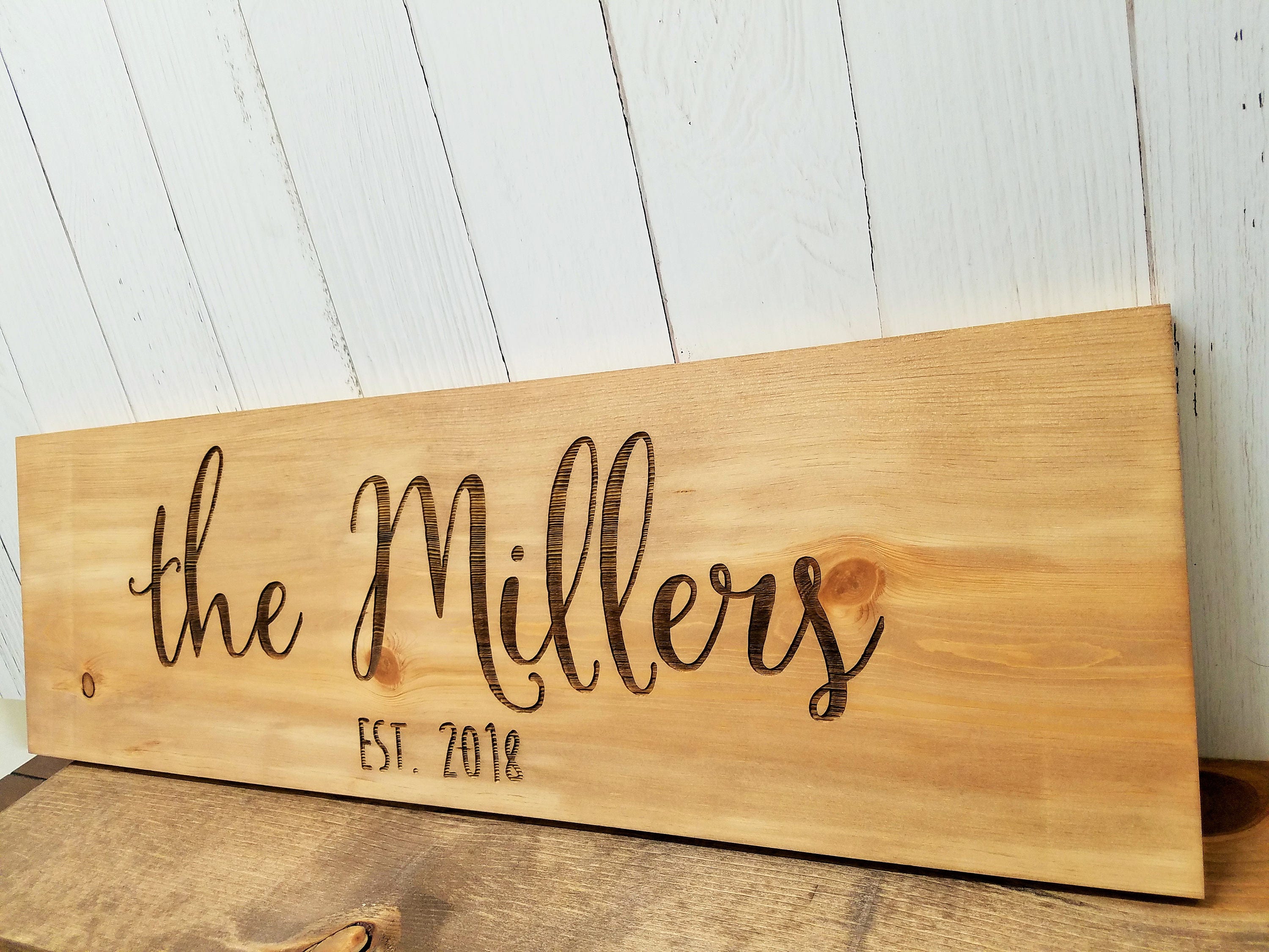 Personalized Family Name Established Large Rustic Wood Sign | Etsy