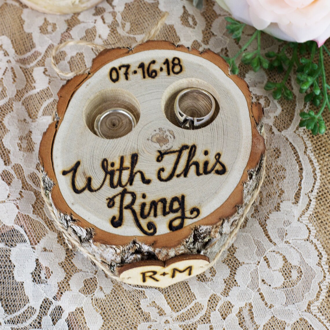 Rustic Ring Box Tree Stump Ring Bearer Pillow Alternative - Etsy