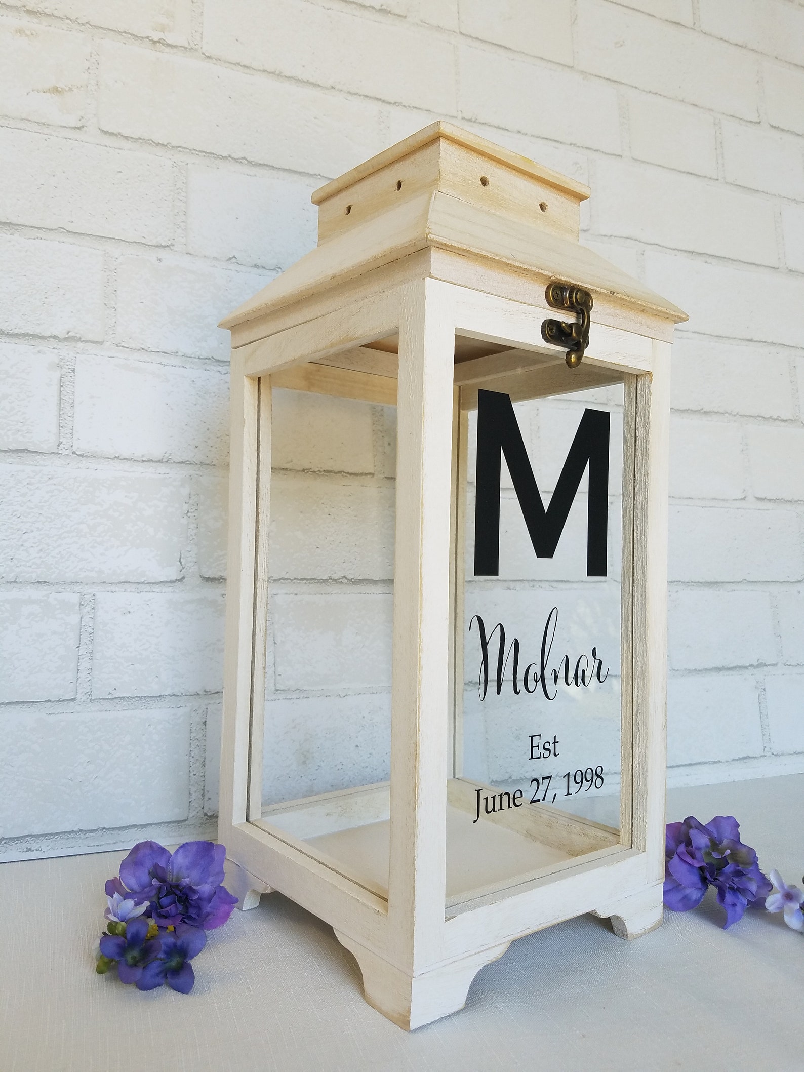 Personalized Wedding Lantern With Names Monogram Initial and - Etsy