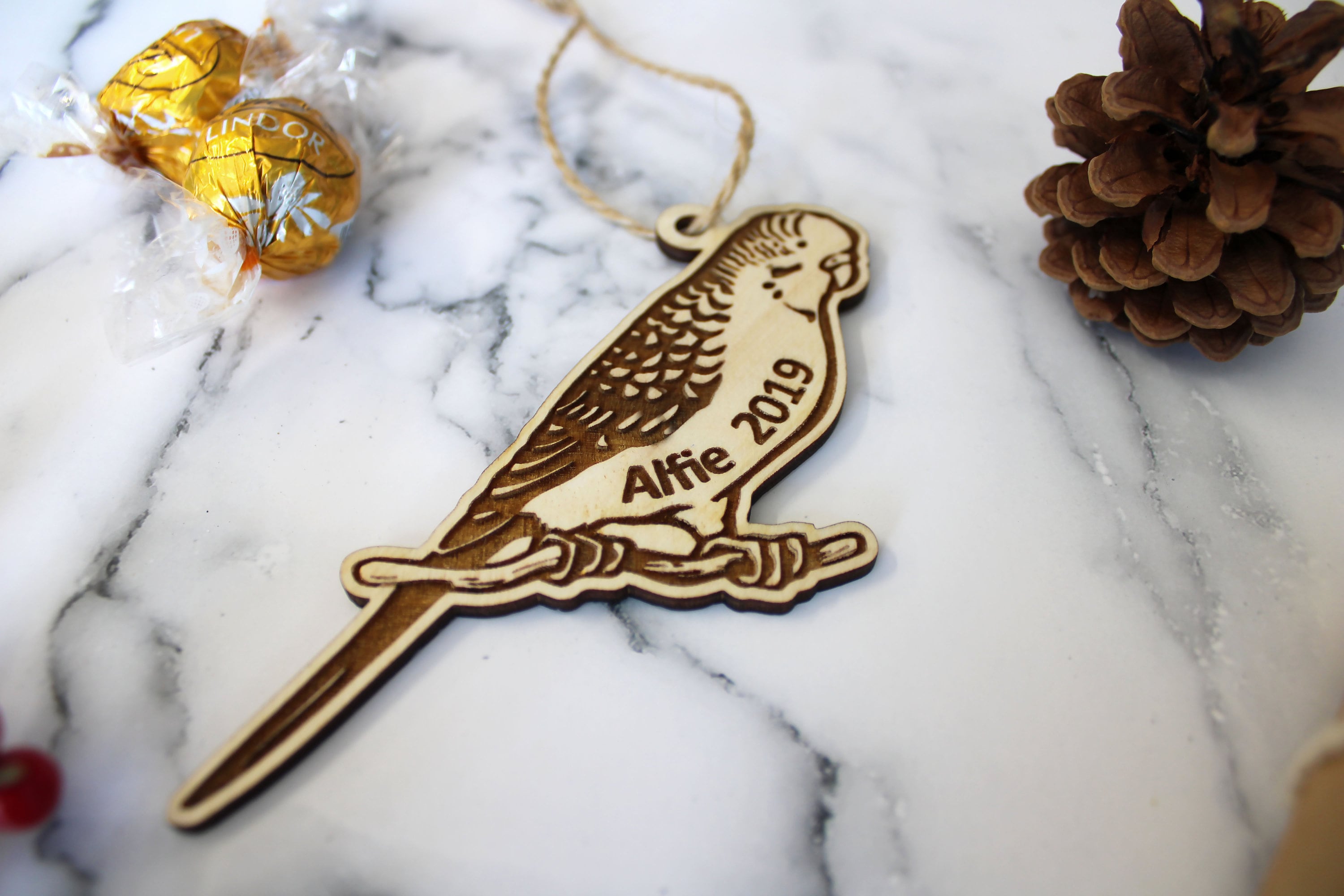 Parakeet Budgie Bird Christmas Ornament Personalized Name Year - Etsy