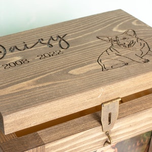 Personalized Pet Memory Box / Urn With Name and Dog Breed Picture ...