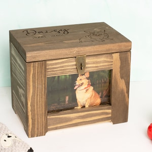 Personalized Pet Memory Box / Urn With Name and Dog Breed Picture ...