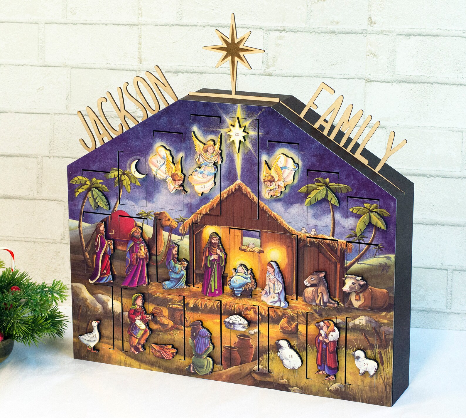 Christmas Countdown Advent Calendar Nativity Theme - Etsy