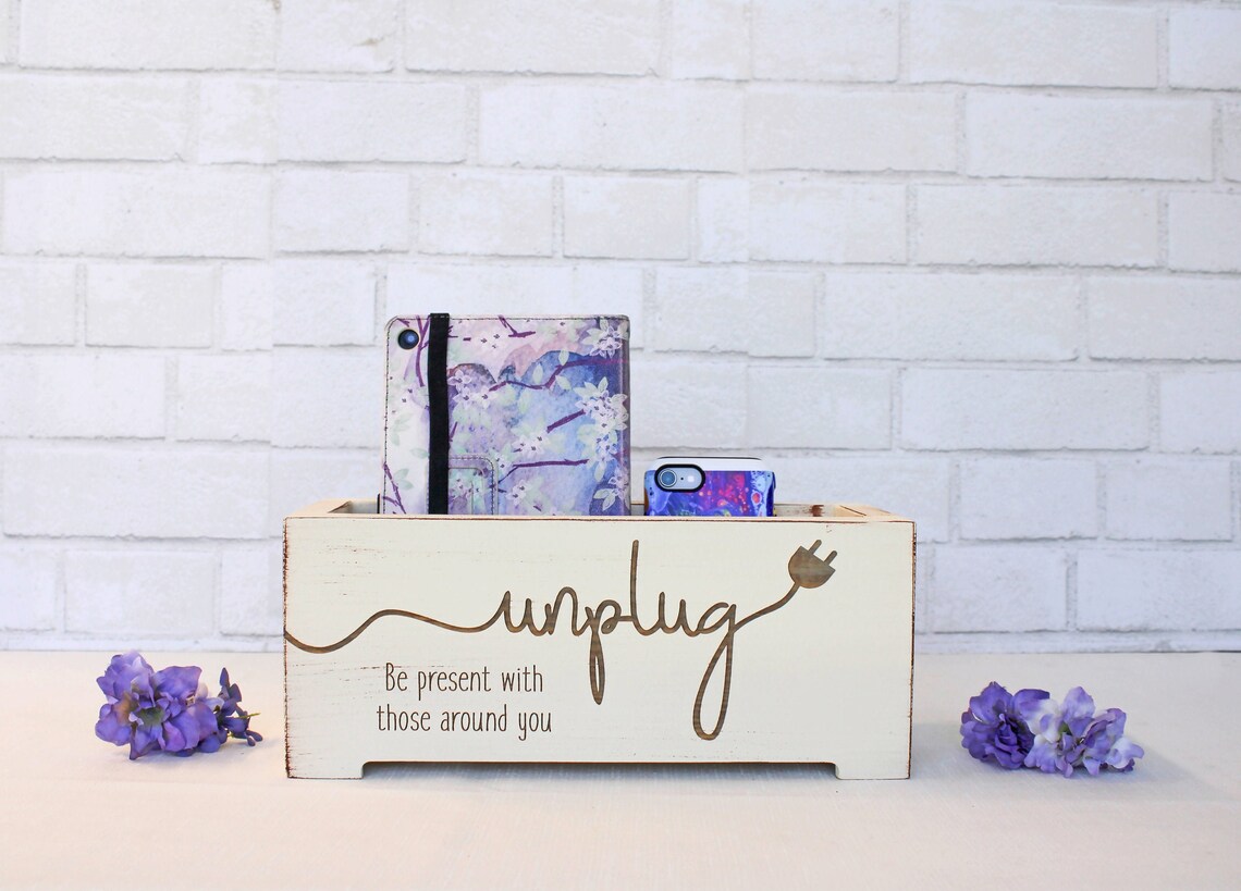 Unplug Box Electronics Holder Personalized Family Cell Phone | Etsy