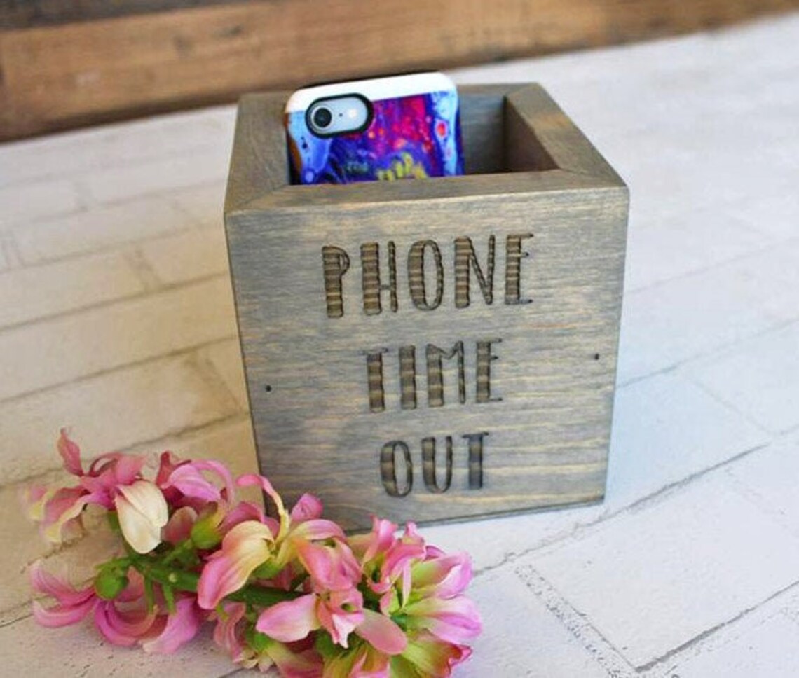 Rustic Unplug Box Family Phone Time Out Wood Cell Phone | Etsy
