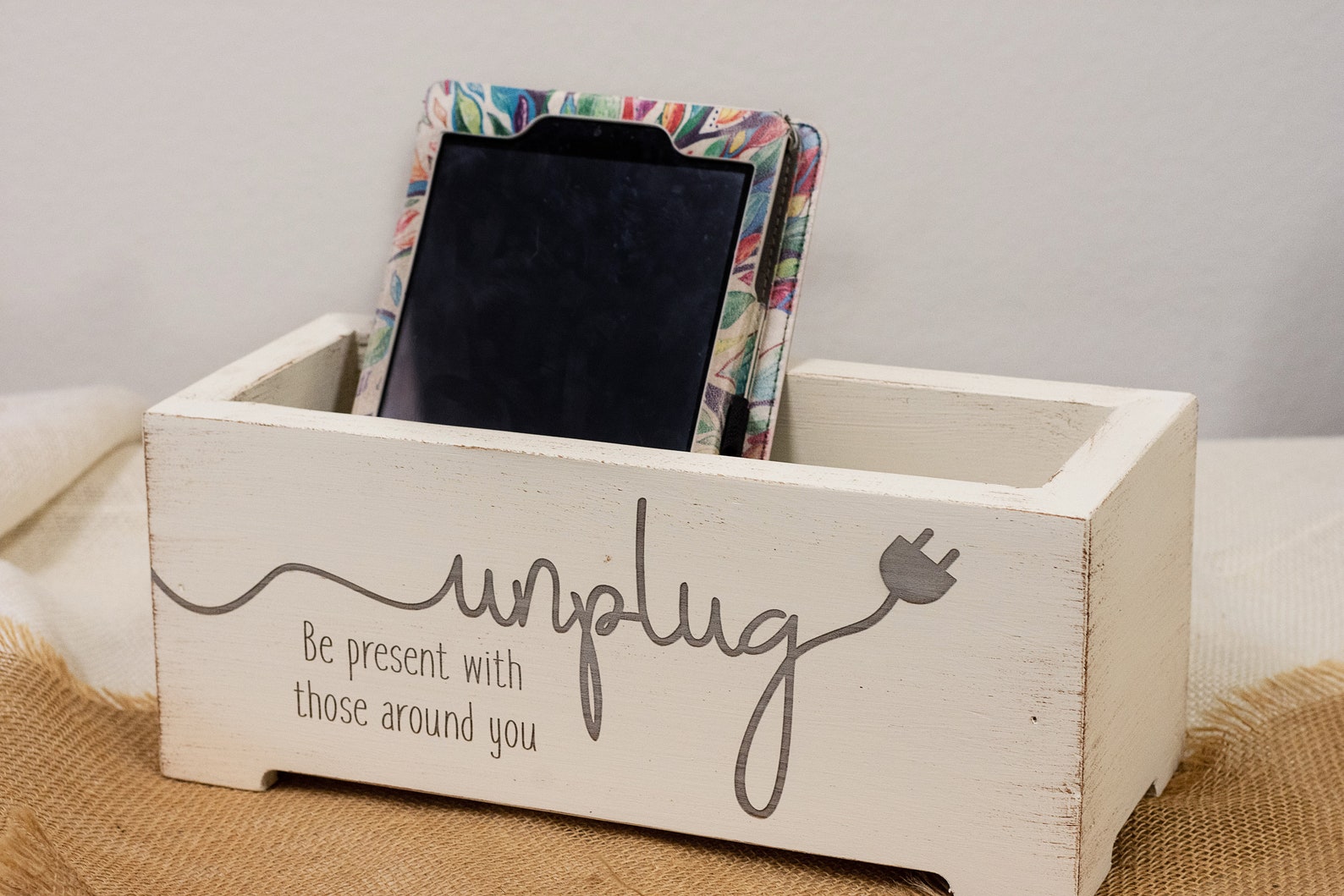 Unplug Box Electronics Holder Personalized Family Cell Phone Box ...